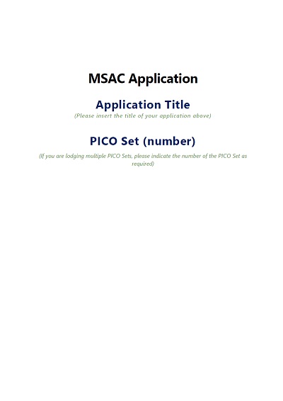 PICO set template (MBS funding) | Medical Services Advisory Committee